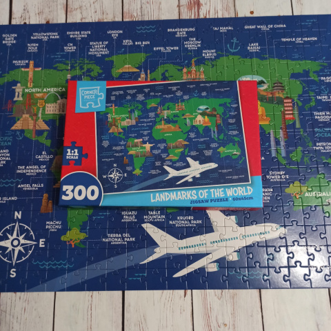 Puzzle Mapa Świata Landmarks of the World 300 elementów - 60x45 cm ...